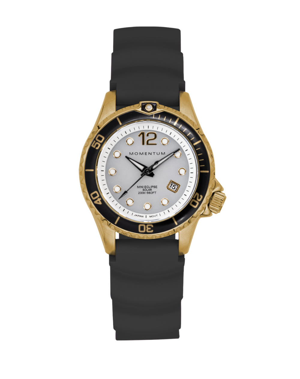 Champagne Mini Eclipse Solar - White | Ladies Gold Solar-Powered Dive Watch