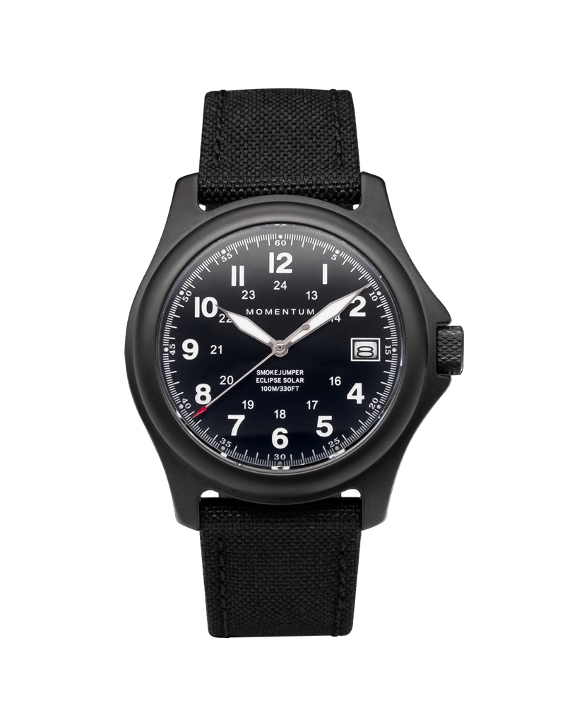 Smokejumper Eclipse 38mm | Black Titanium Solar-Powered Field Watch